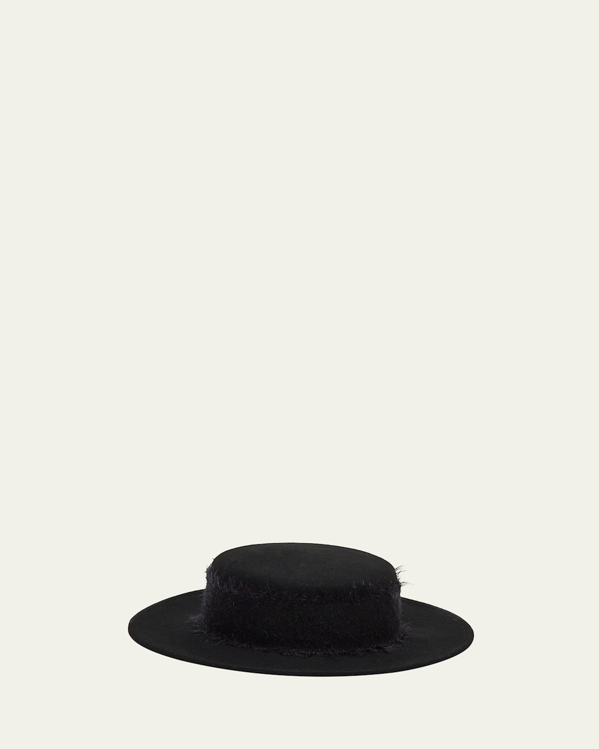 Eugenia Kim Brigitte Wool Boater Hat - Black | Editorialist display picture 2