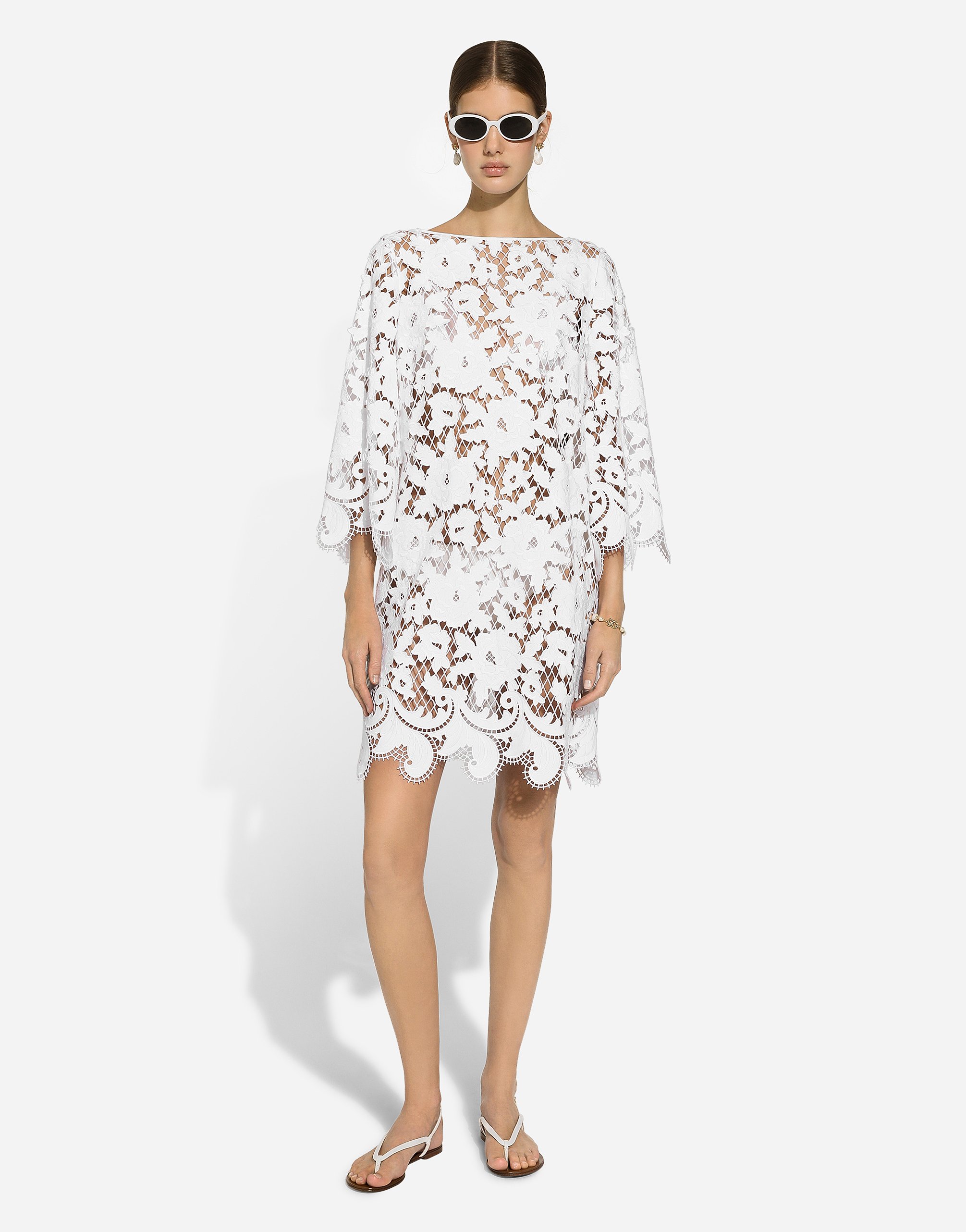 DOLCE & GABBANA Dolce & Gabbana Cotton Dress with Floral Embroidery