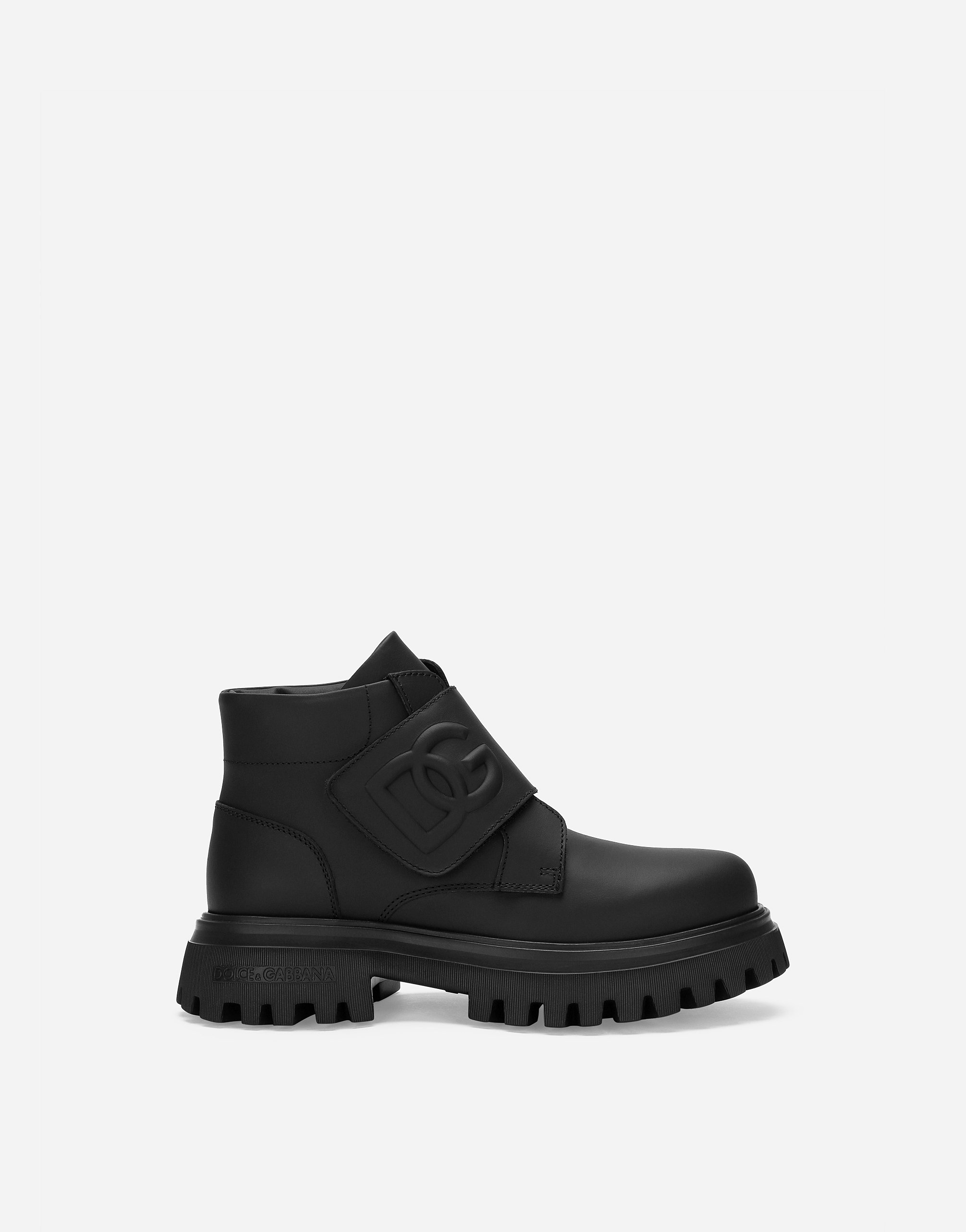 Dolce & Gabbana Nappa leather ankle boots with DG logo DOLCE & GABBANA Shoes Black Calfskin DG Logo Strap Ankle  main image 2