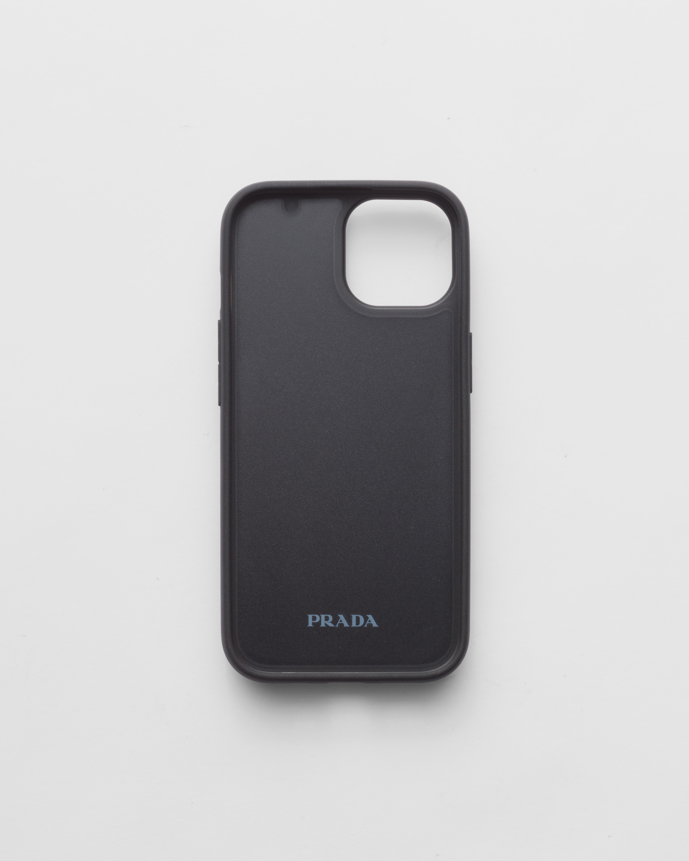PRADA ブラックレザー iPhone15ケース Prada Saffiano Leather Cover For Iphone 15 - Black | Editorialist