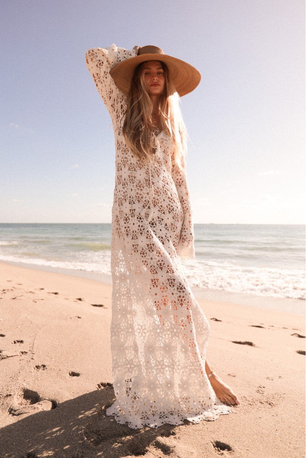 lorne cotton crochet maxi dress Loveshackfancy Lorne Cotton Crochet Maxi Dress In White - 30% Off