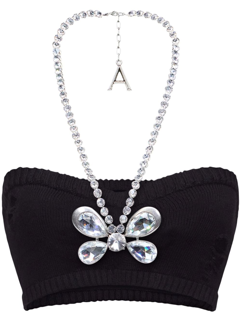 AREA Crystal Butterfly Knitted Bandeau