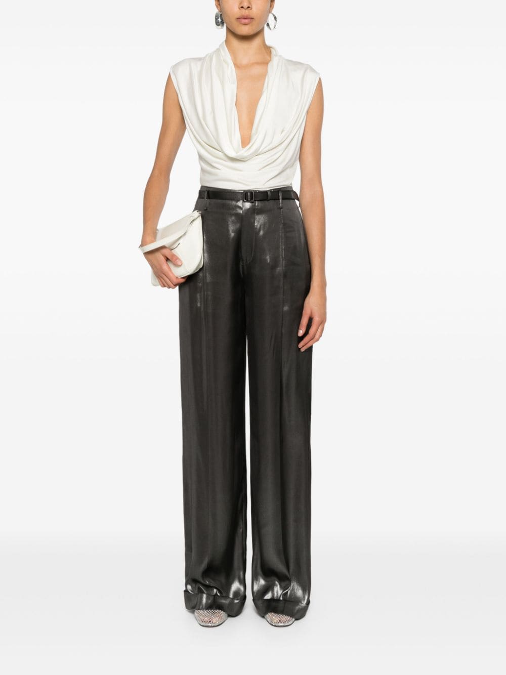 RALPH LAUREN Ralph Lauren Collection Acklie Pleated Wide-Leg Trousers