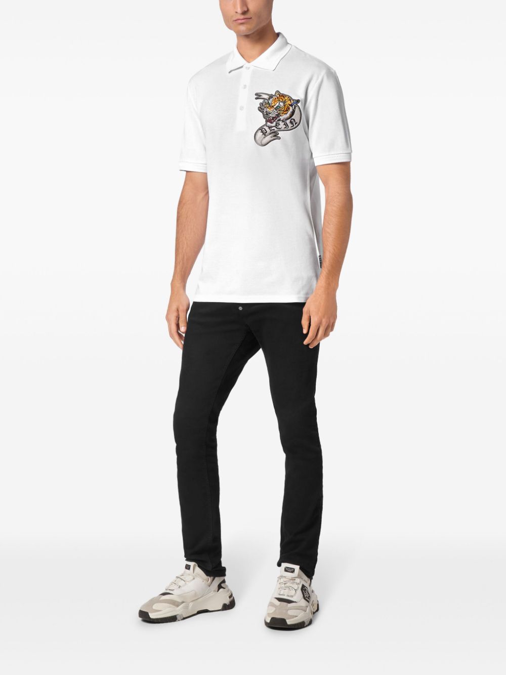 PHILIPP PLEIN tattoo-embroidered polo shirt