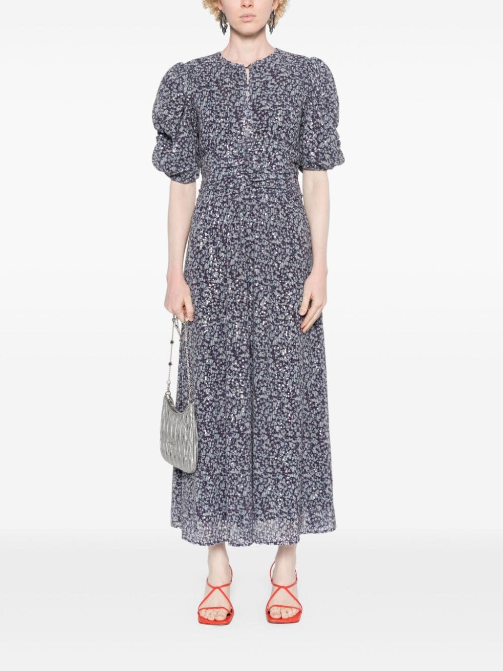 ROTATE BY BIRGER CHRISTENSEN ROTATE BIRGER CHRISTENSEN Sequinned Printed Maxi Dress