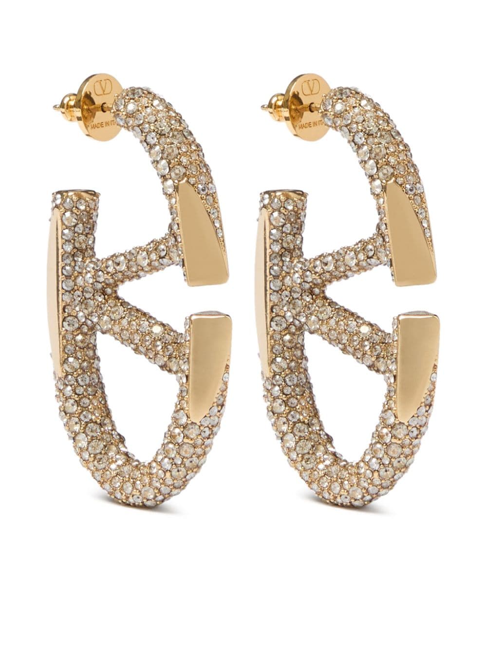 Valentino Garavani Vlogo Signature Rhinestone Earrings In  display picture 3