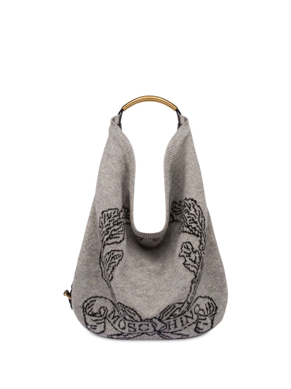 Moschino Intarsia-Knit Logo Tote Bag - Grey - 30% Off | Editorialist