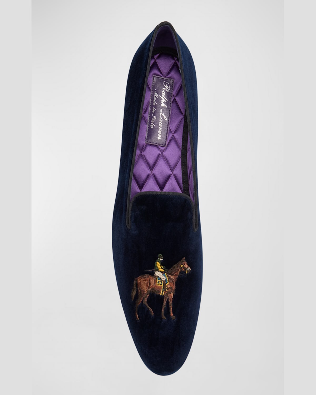 Alonzo Embroidered Linen Slippers Purple Label NEW $995 Ralph Lauren Purple Label Men main image 2