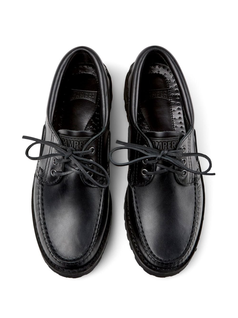 Camper Nautico Boat Shoes In Black 50% Off Editorialist