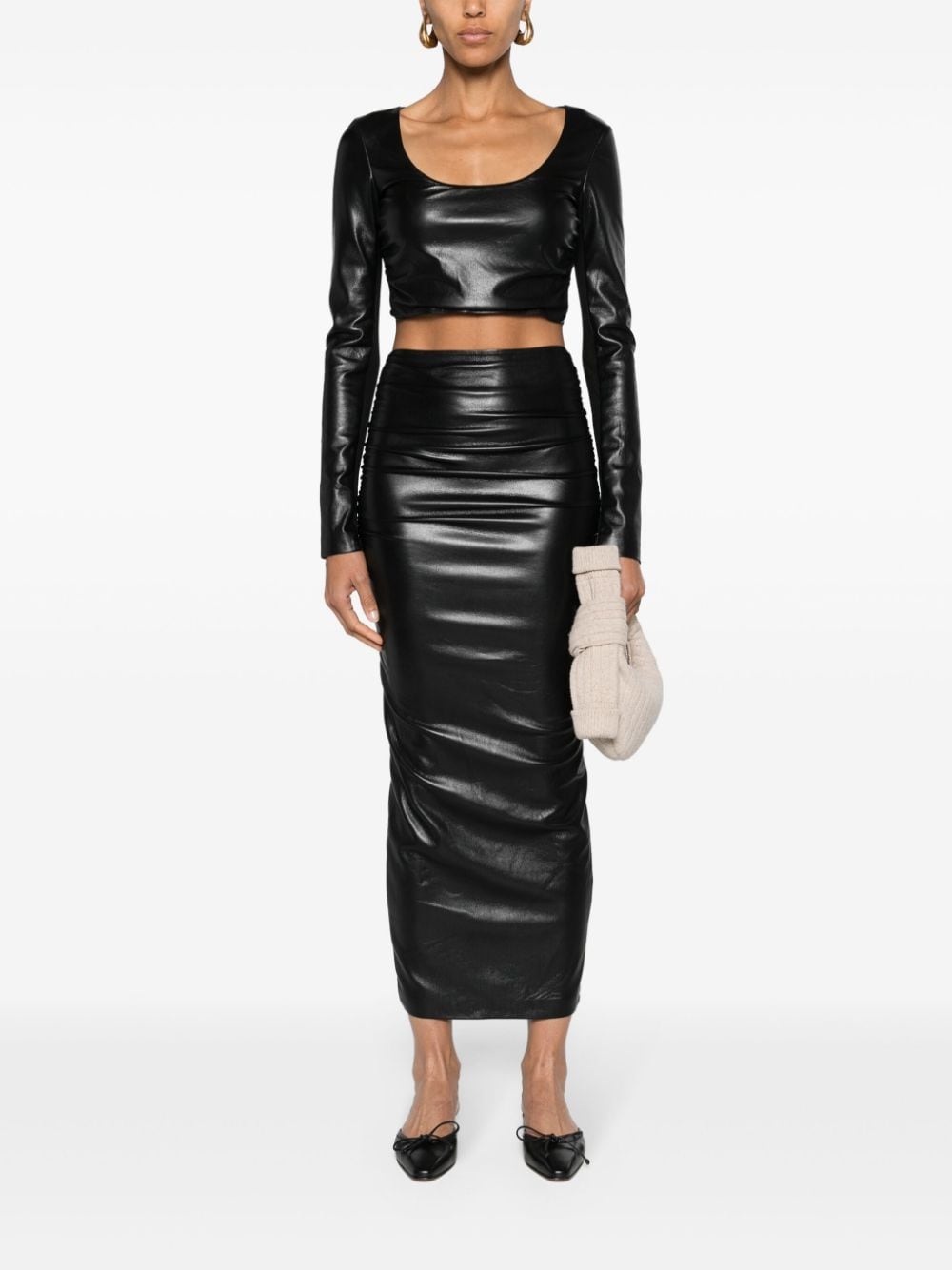 NANUSHKA Nanushka Scoop-Neck Ruched Crop Top
