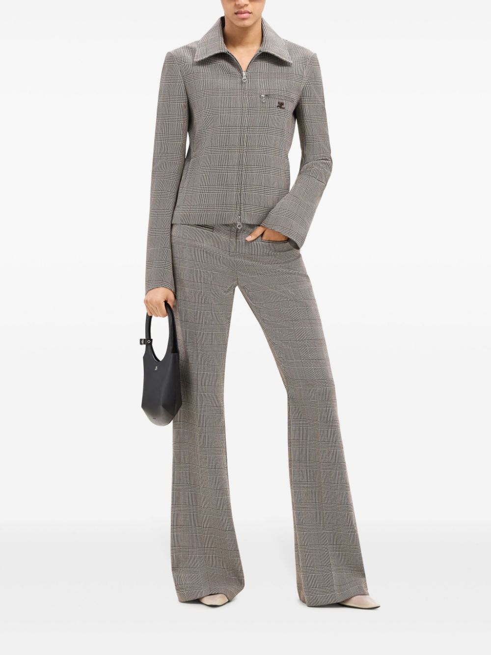 COURREGES Courrèges Flare Mid-Rise Prince of Wales Pants