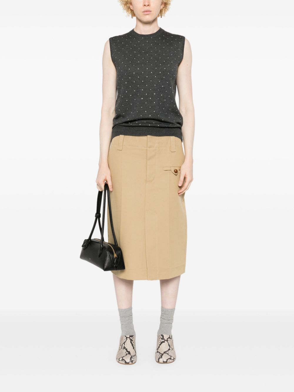 FABIANA FILIPPI Fabiana Filippi Crystal-Embellished Merino Wool Vest