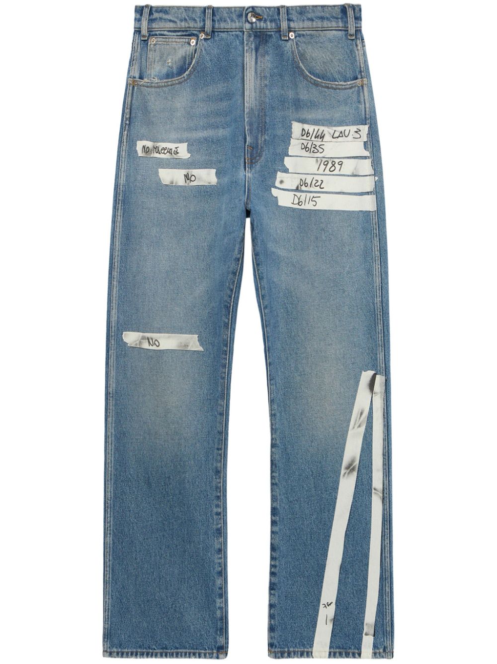 1989 STUDIO 1989 STUDIO Tape Print Straight Leg Jeans
