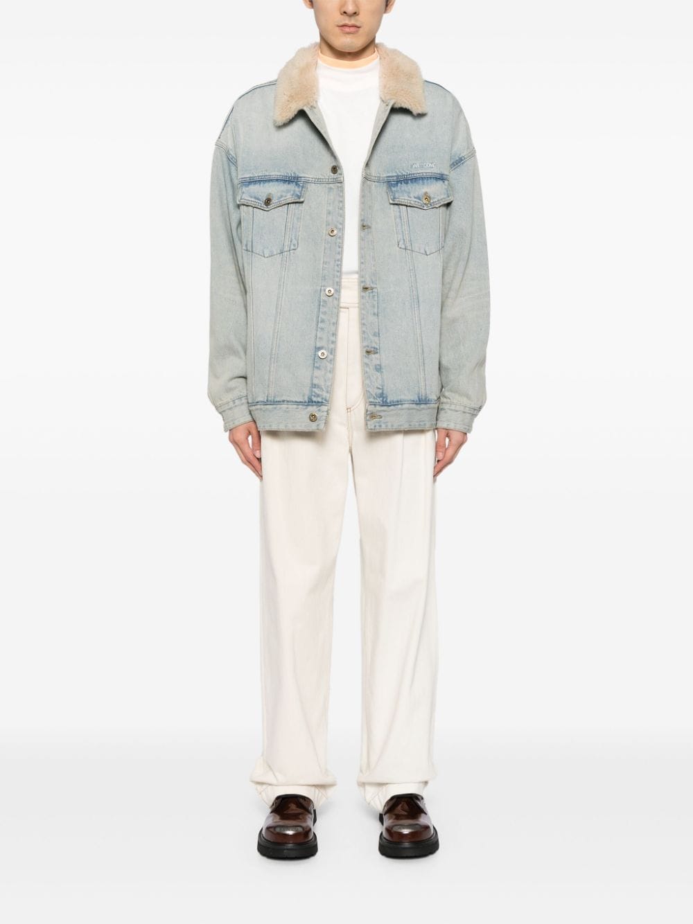 WE11DONE We11done Shearling-Collar Denim Jacket