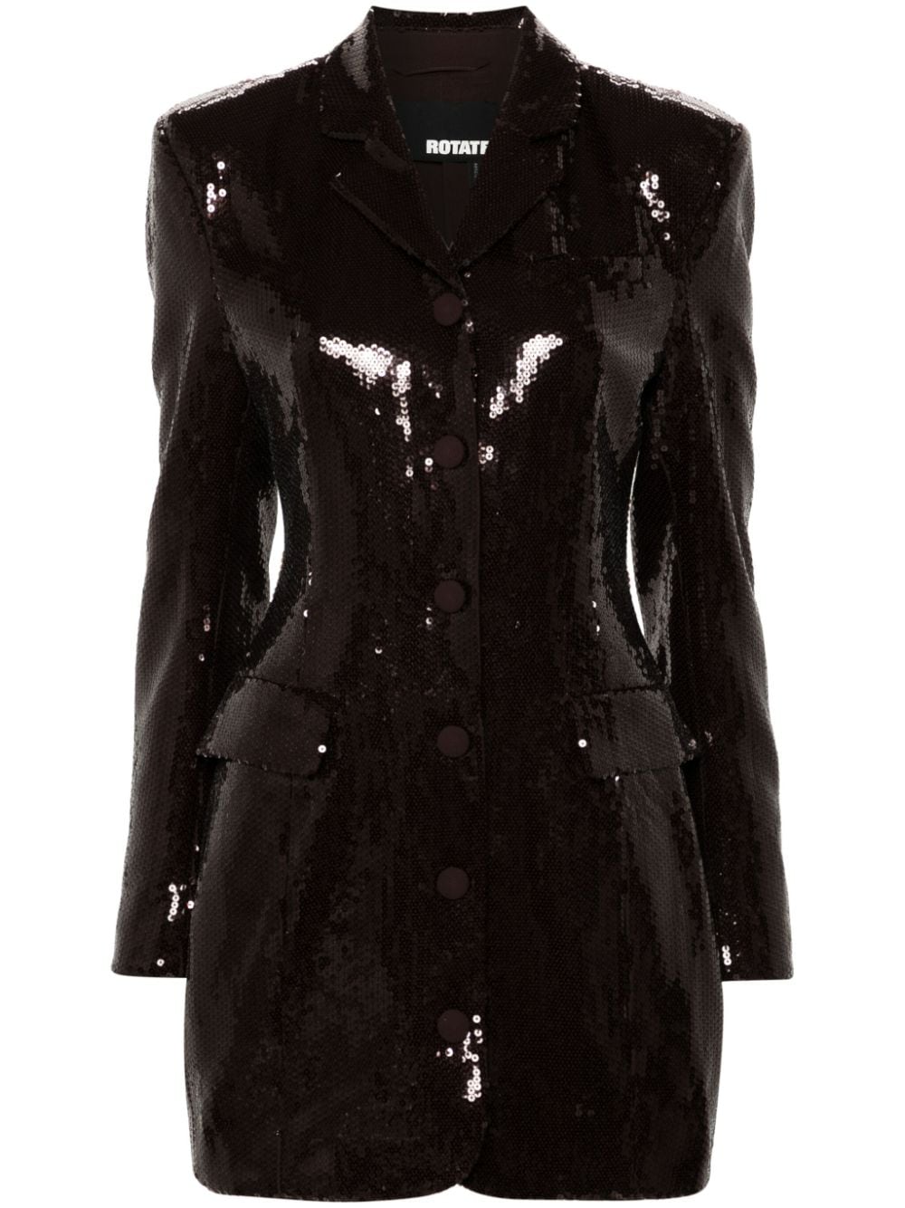 Rotate By Birger Christensen Sequin Blazer Mini Dress - Brown | Editorialist