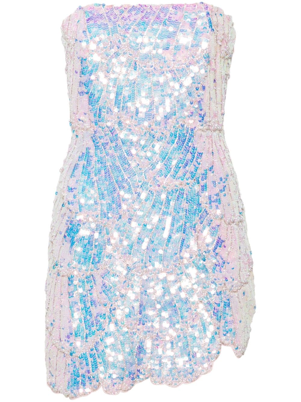 open lace back dress One-Shoulder Sequin Short Homecoming Dress main image 1