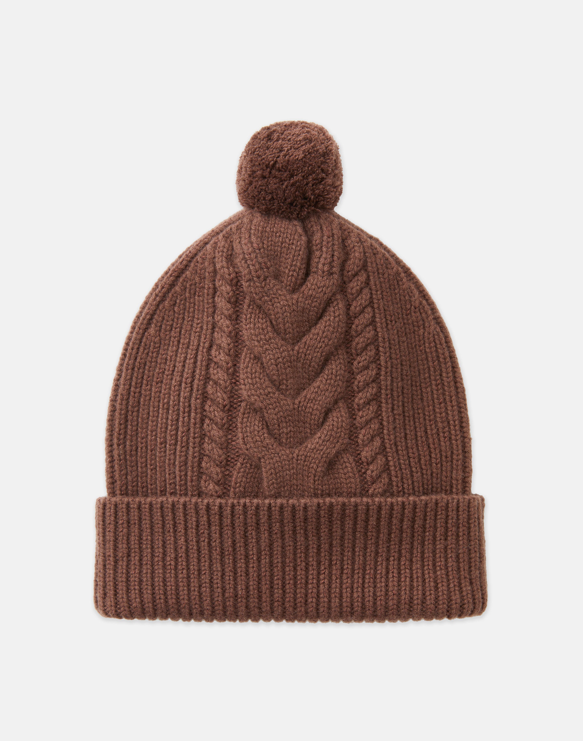 Lafayette 148 New York Cashmere-Silk Cable Beanie In Wood  display picture 1