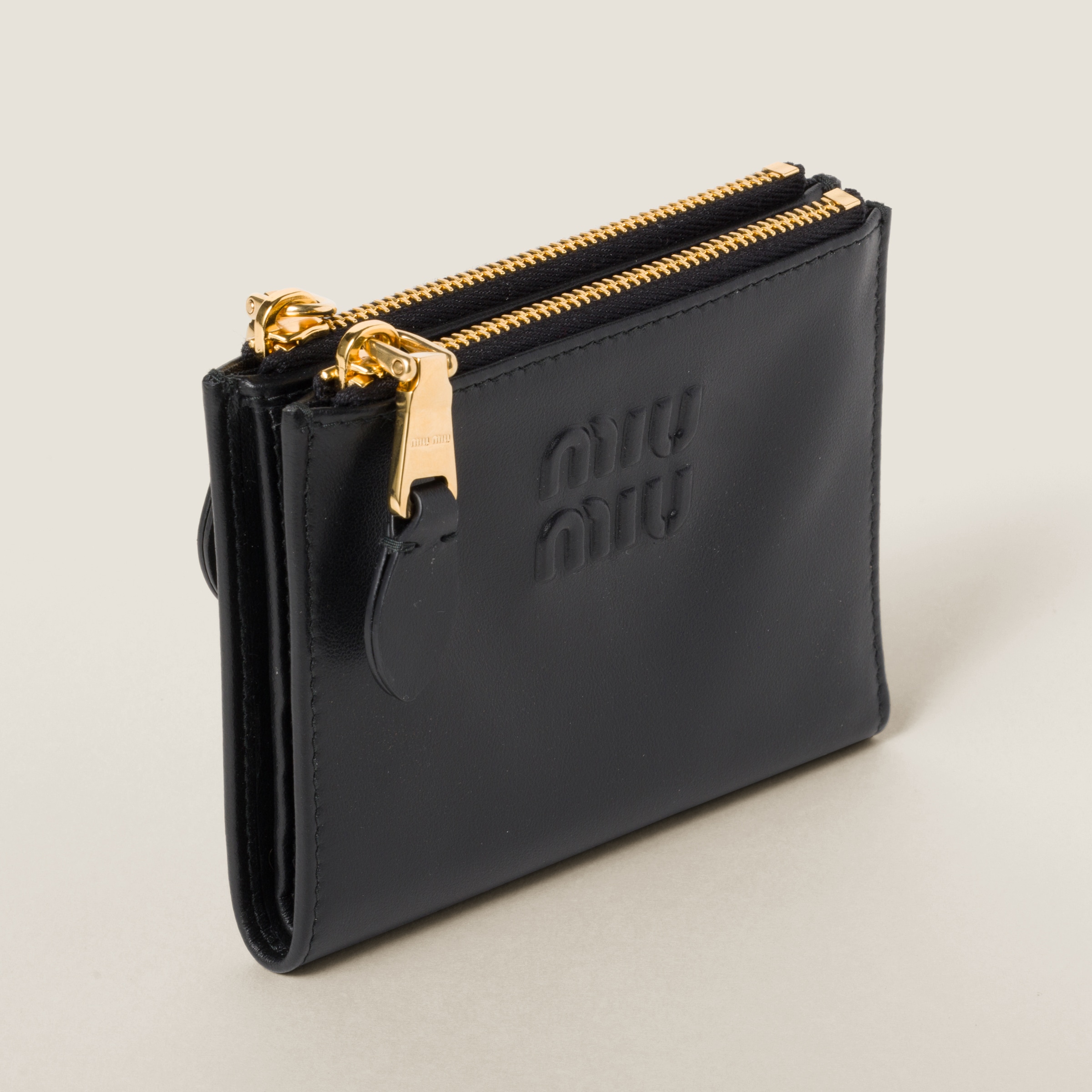 Miu Miu Small Leather Wallet - Black | Editorialist
