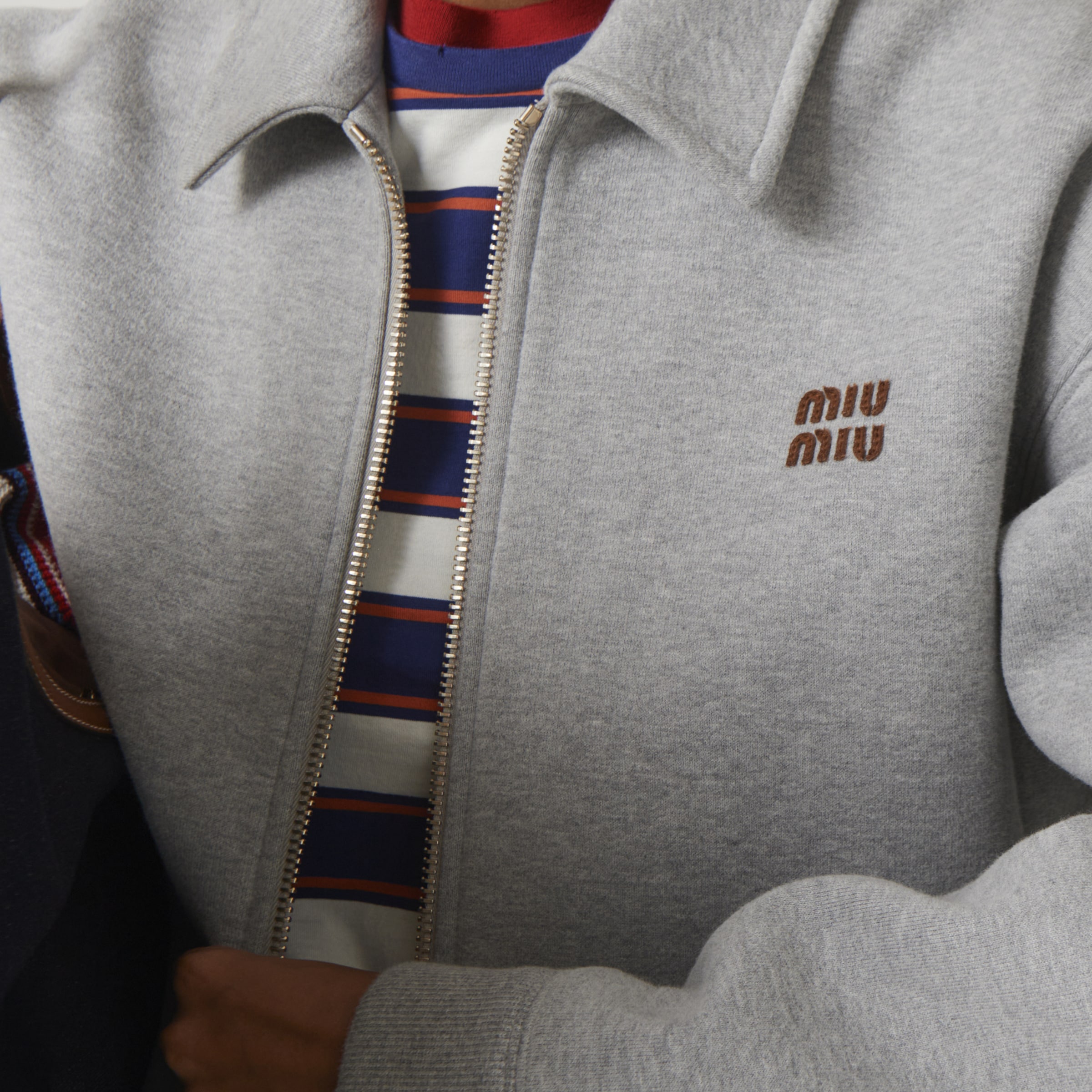 Miu Miu Jersey Blouson Jacket - Grey | Editorialist