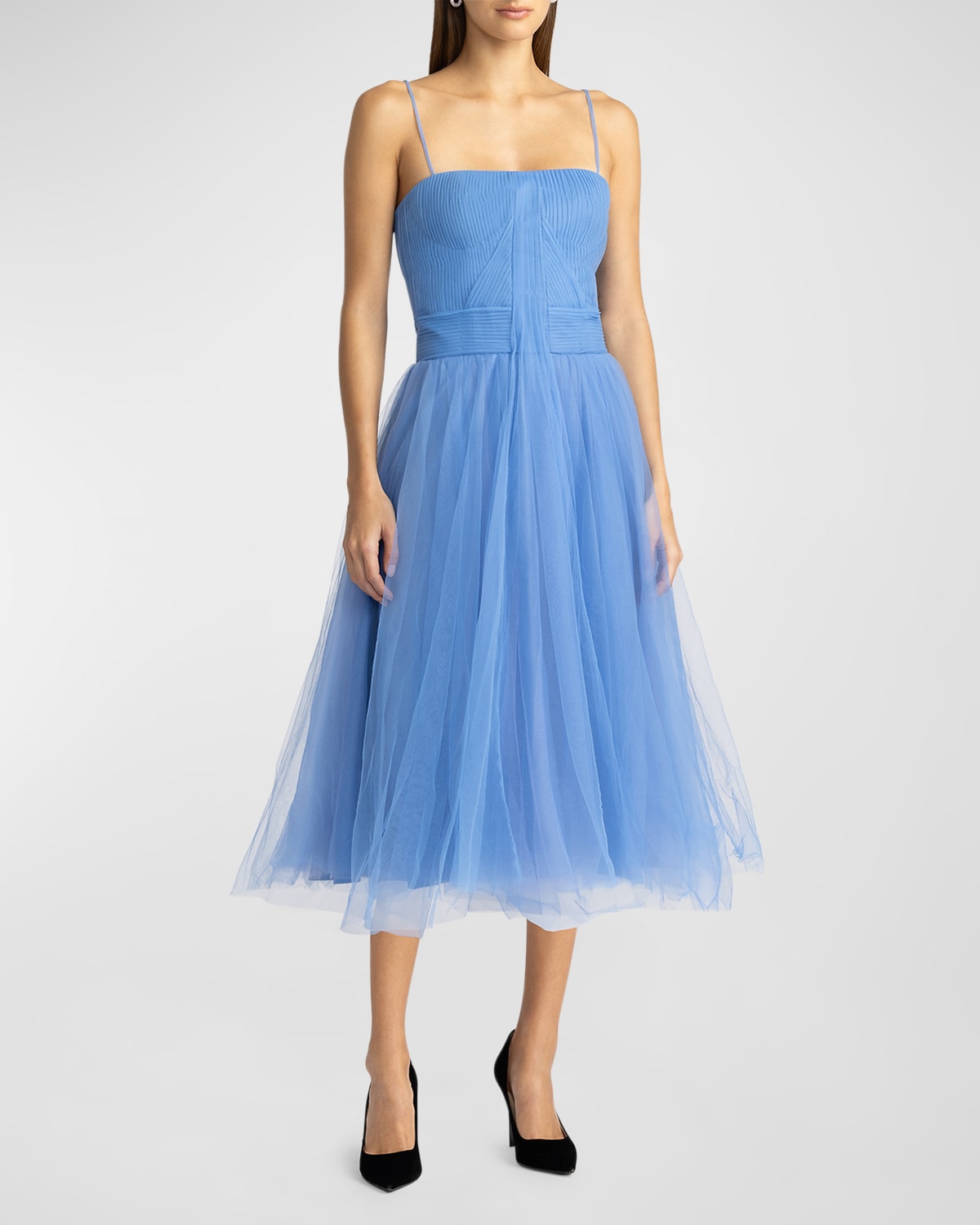 zac posen pleated cocktail midi dress Zac Posen Floral Jacquard A-Line Midi-Dress
