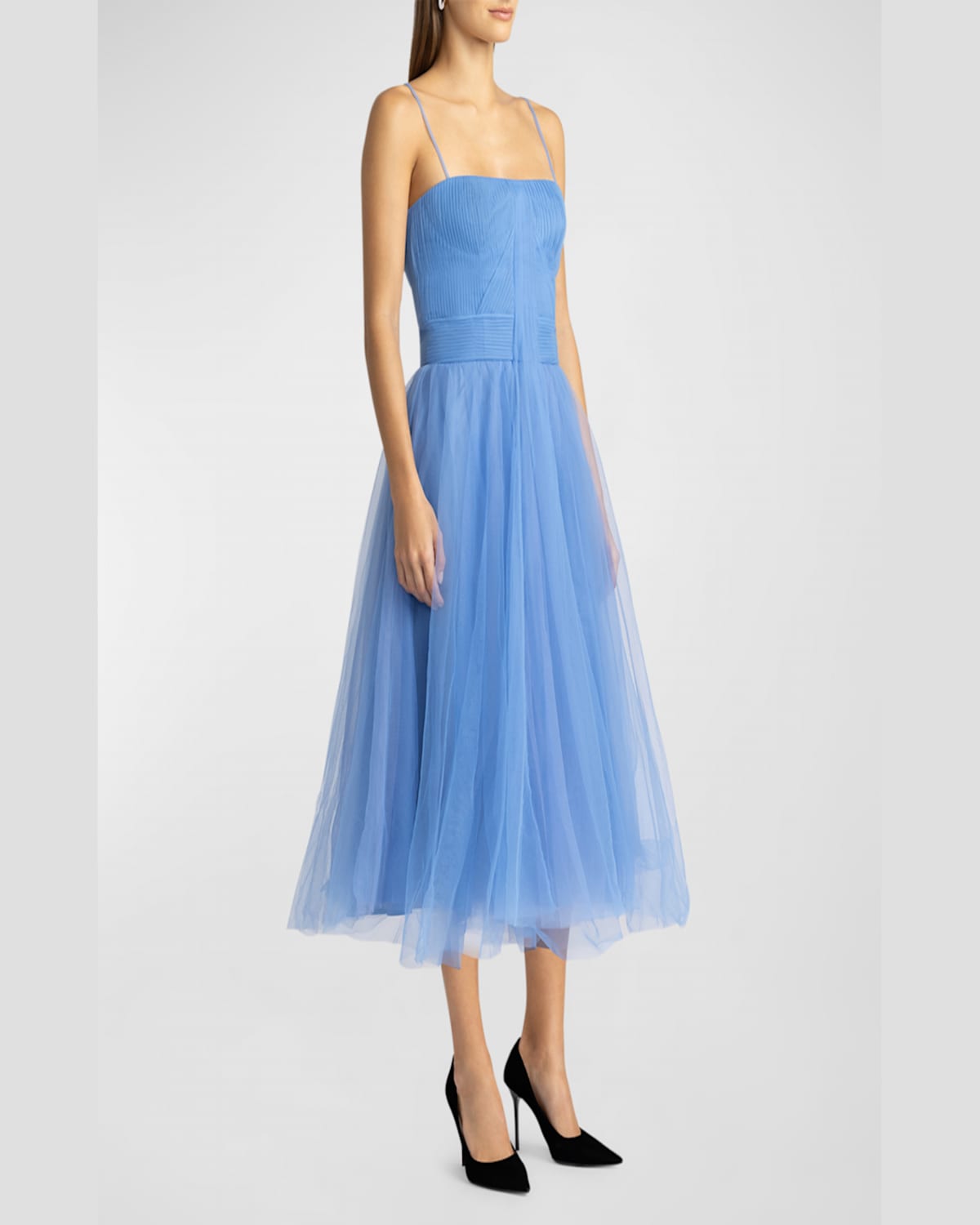 zac posen pleated cocktail midi dress Pleated Top Midi Dress by Zac Posen