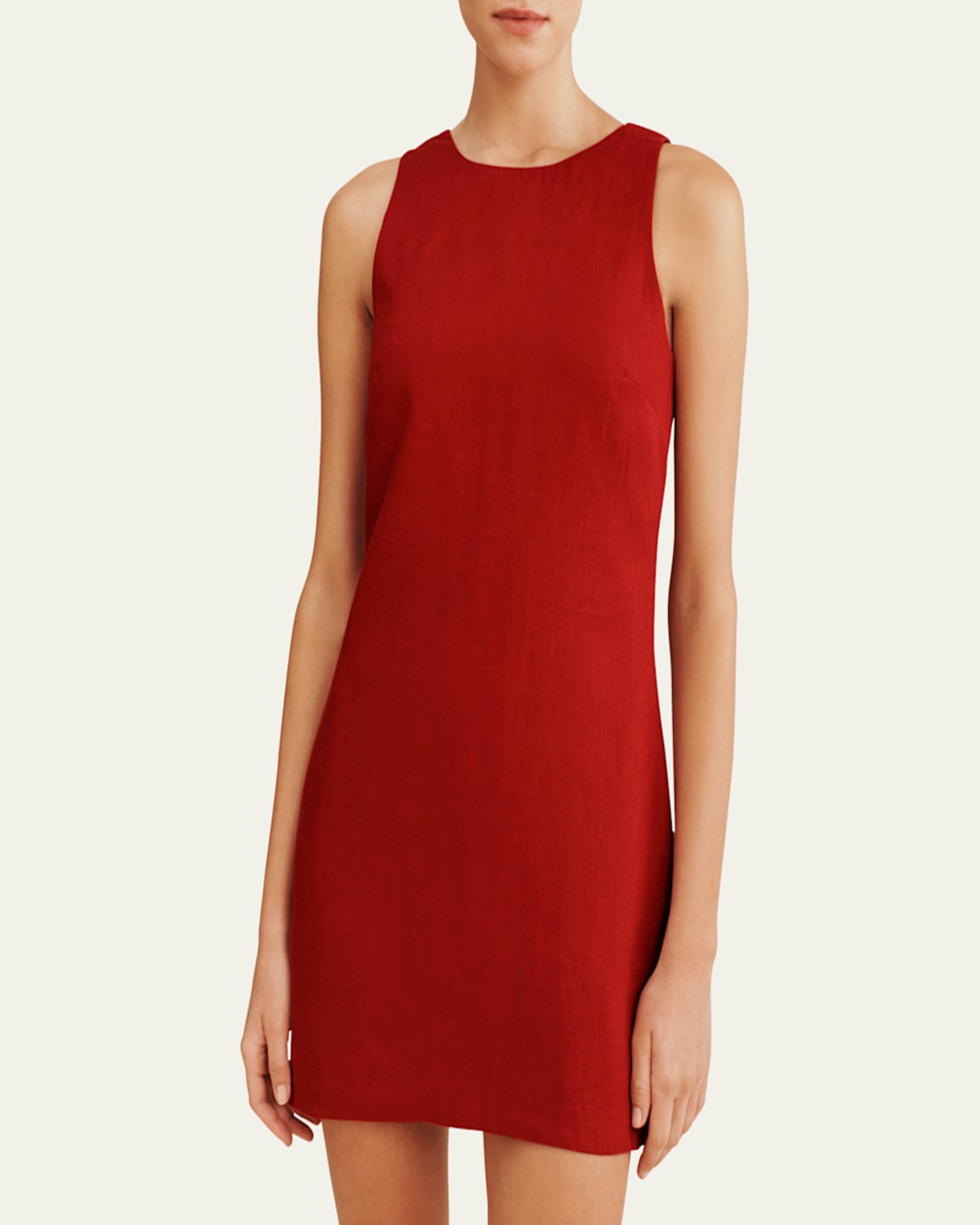 Posse Ellen Linen Mini Shift Dress - Cherry | Editorialist
