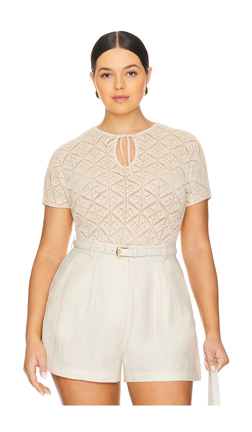 L'ACADEMIE L'Academie Tillie Top with Front Keyhole Tie Closure