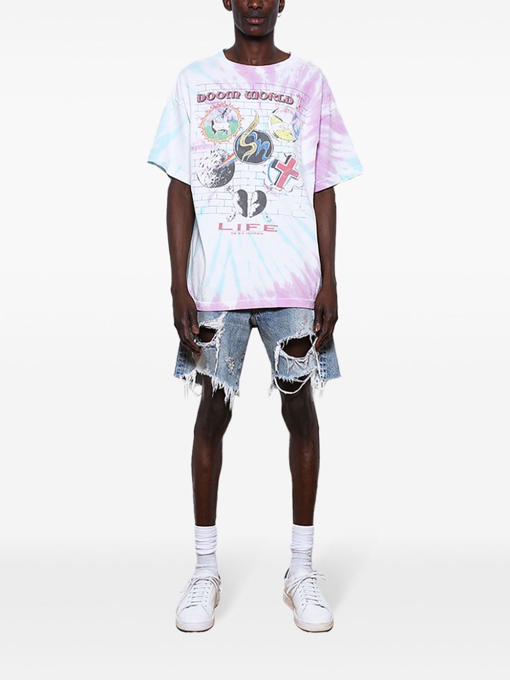 SAINT MXXXXXX x lastman door world cotton t-shirt