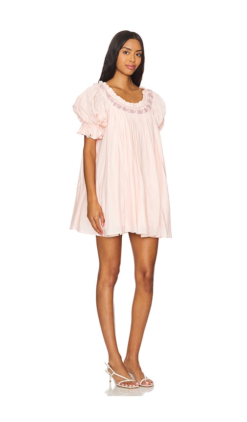 brittney mini dress in blush tularosa Santiago Cut-Out Ruffle Mini Dress Blush