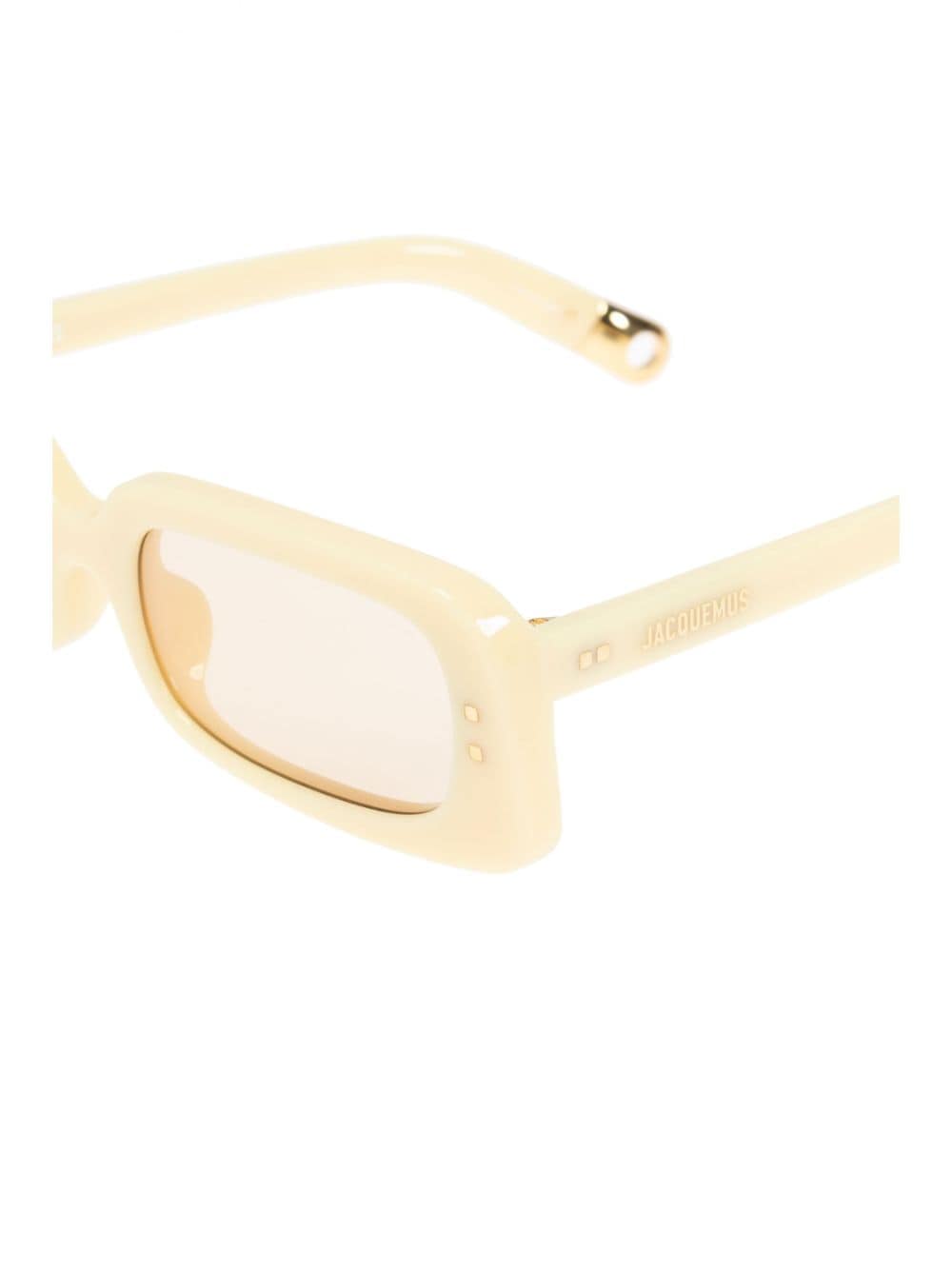 Jacquemus Azzuro Rectangle Sunglasses In Yellow - 14% Off  display picture 1
