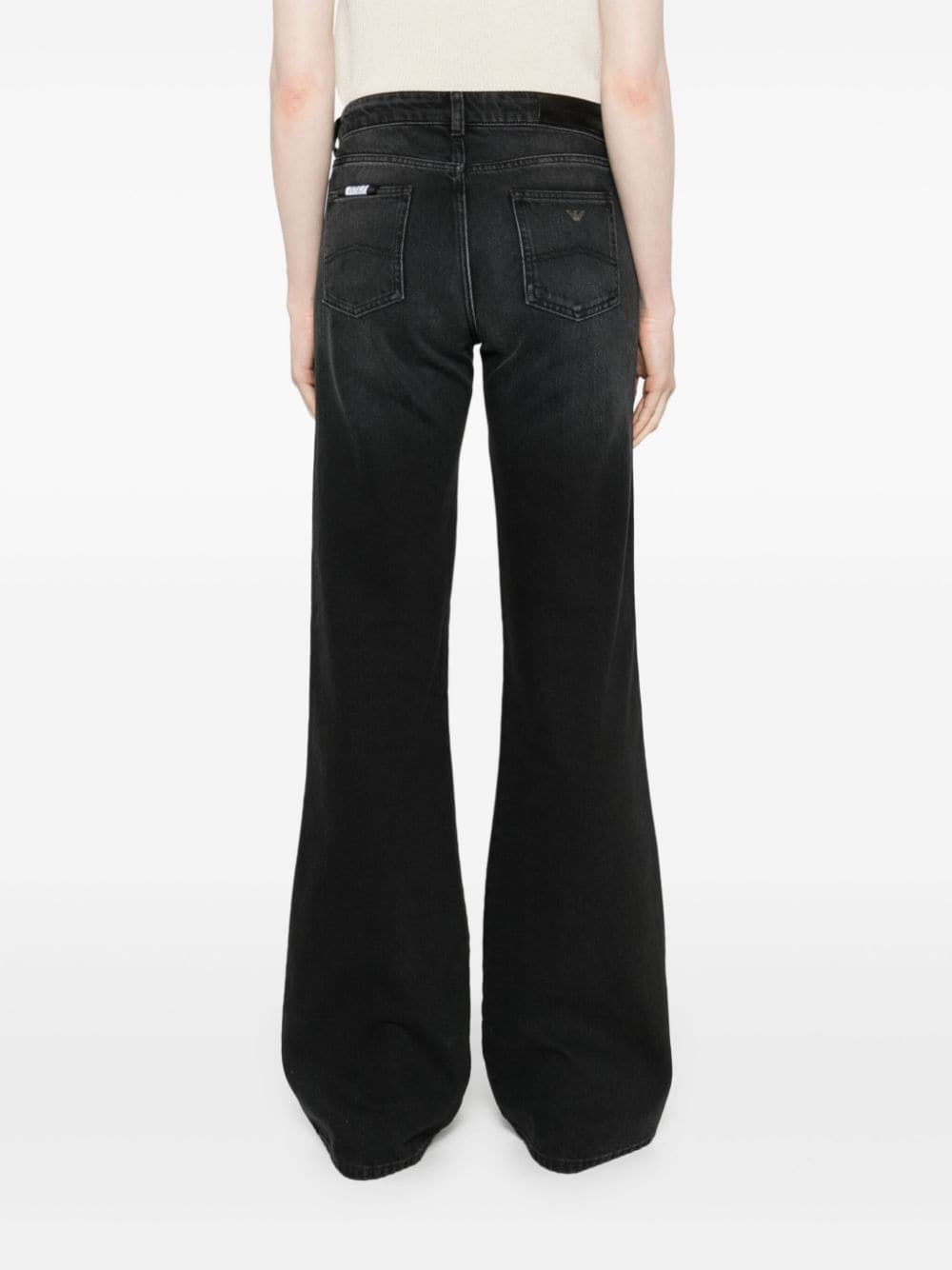 ARMANI JEANS flared denims black EMPORIO ARMANI J47 MID-HIGH RISE 