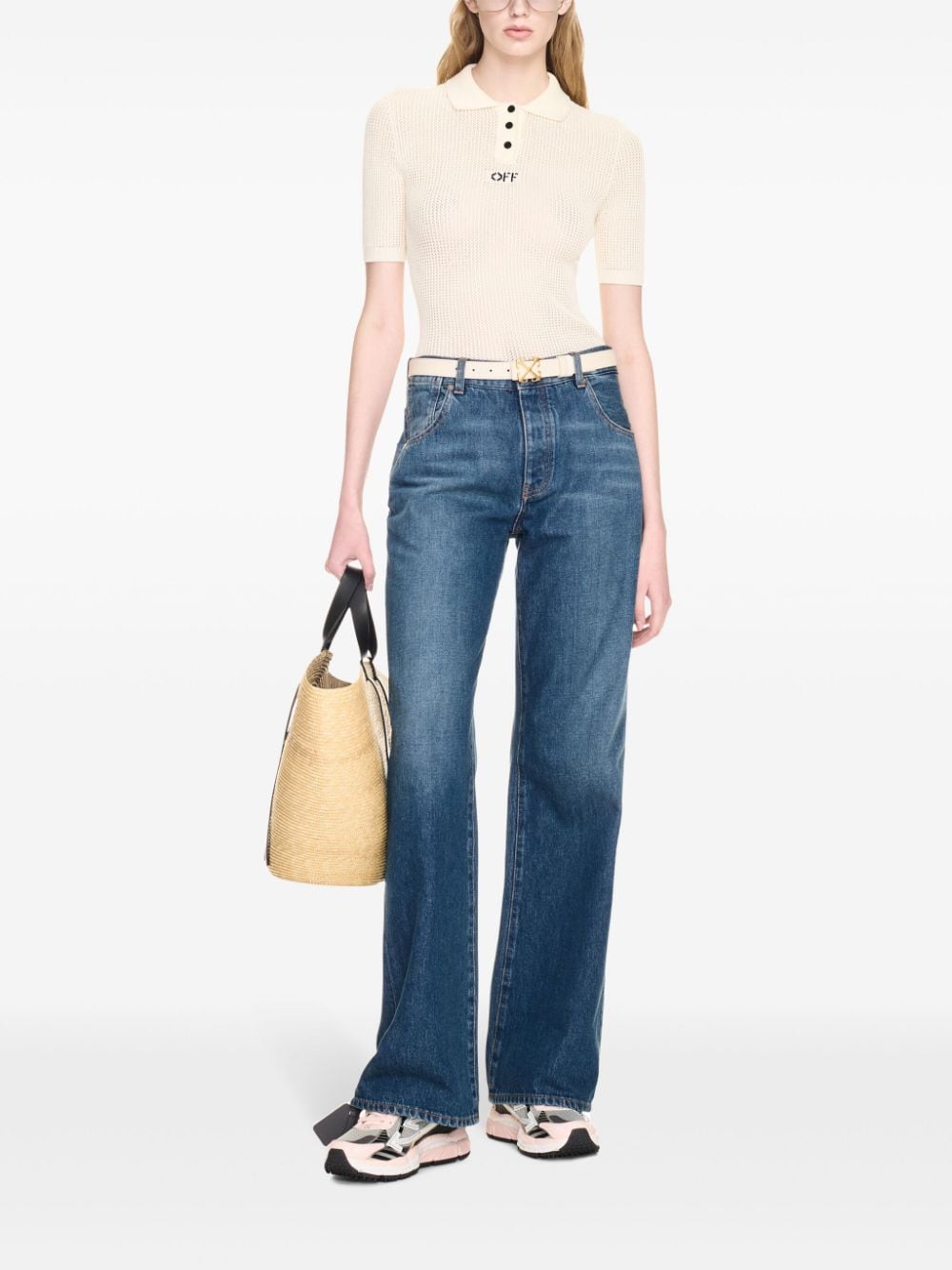 OFF-WHITE Off-White Wide-Leg Five-Pocket Jeans