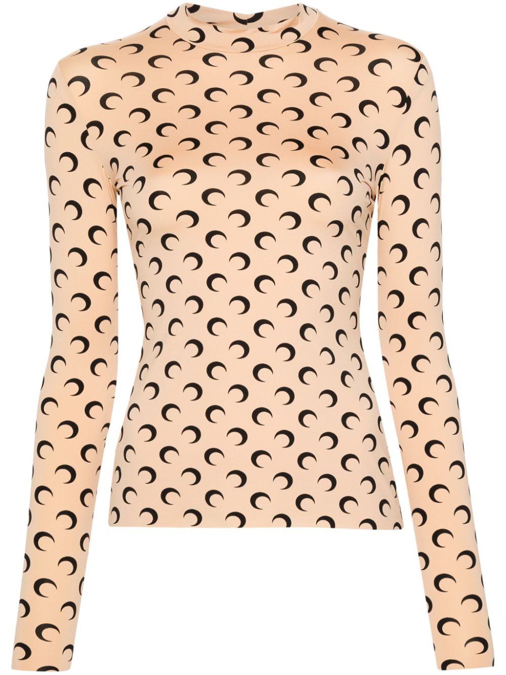 MARINE SERRE Marine Serre Crescent Moon Print Long Sleeve Top