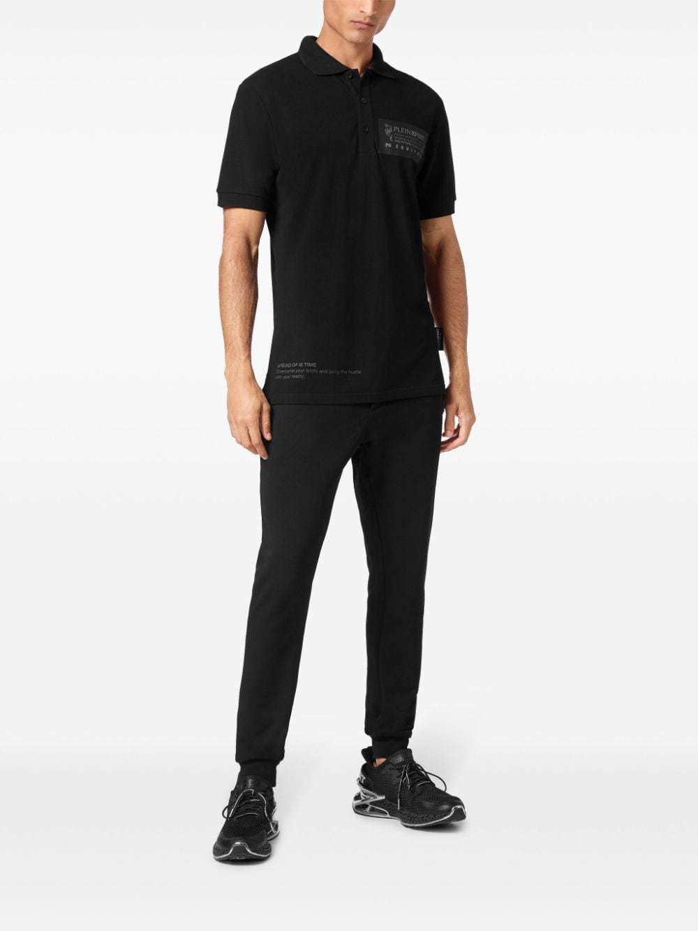 PLEIN SPORT logo-print piqué polo shirt