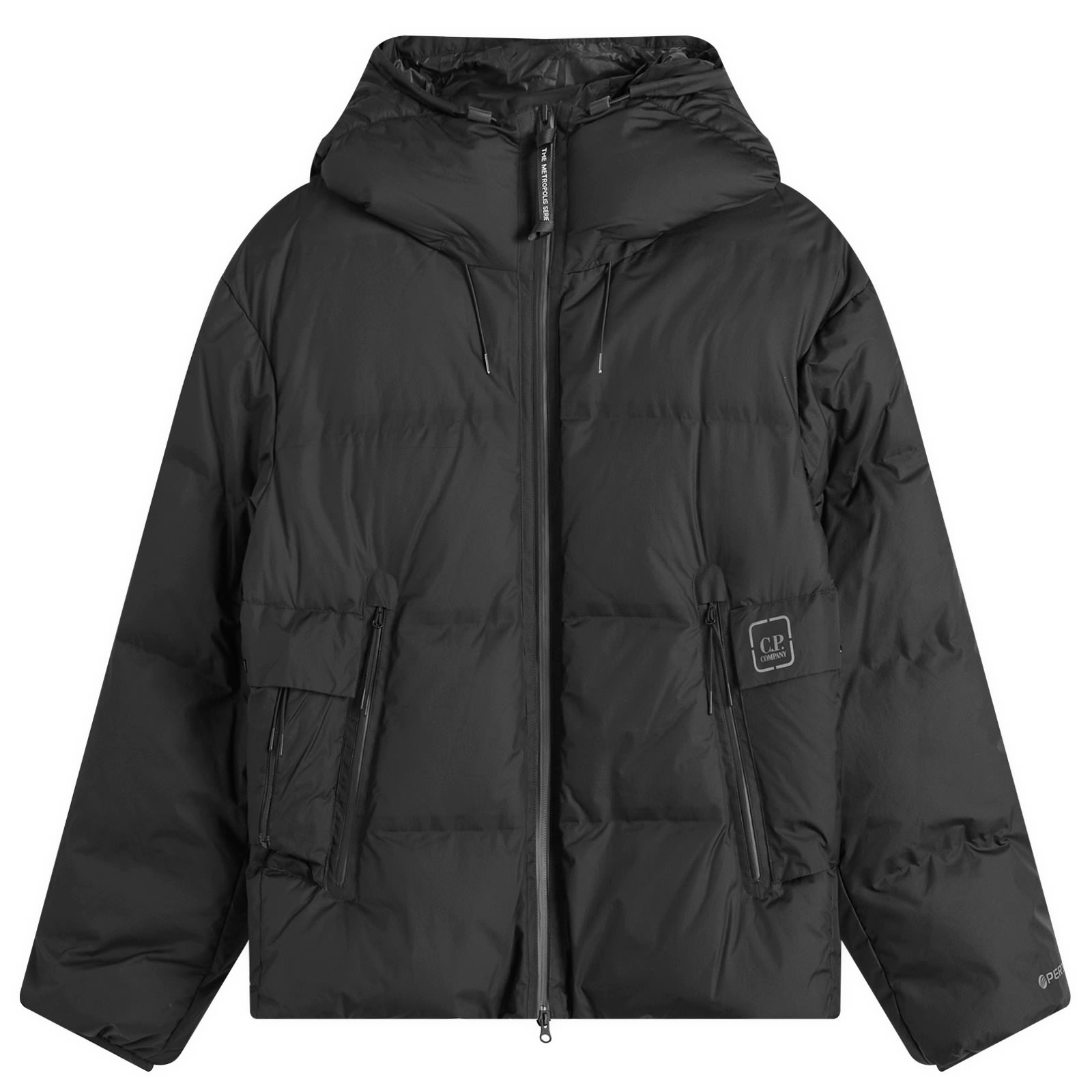 C.P. Company Metropolis Pertex Hooded Down Jacket In Black - 40