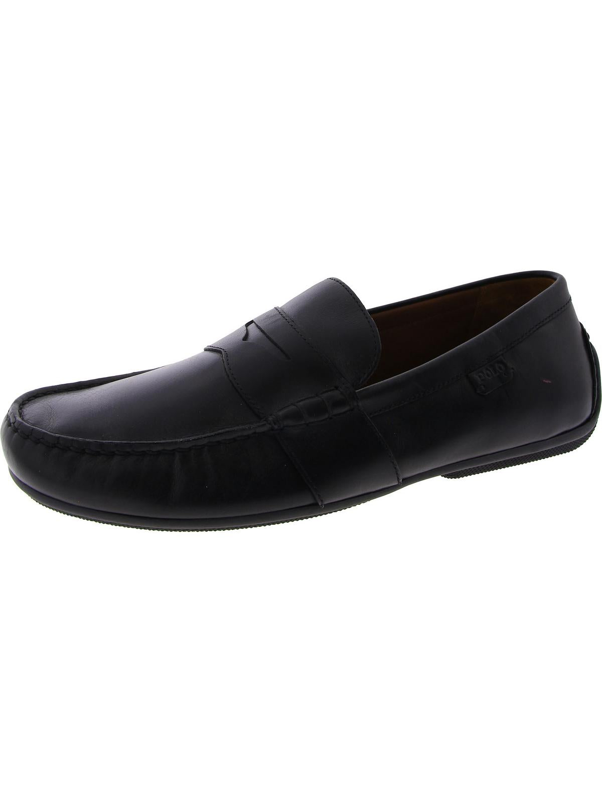 Ralph Lauren Reynold Leather Penny Loafers In Black - 35 