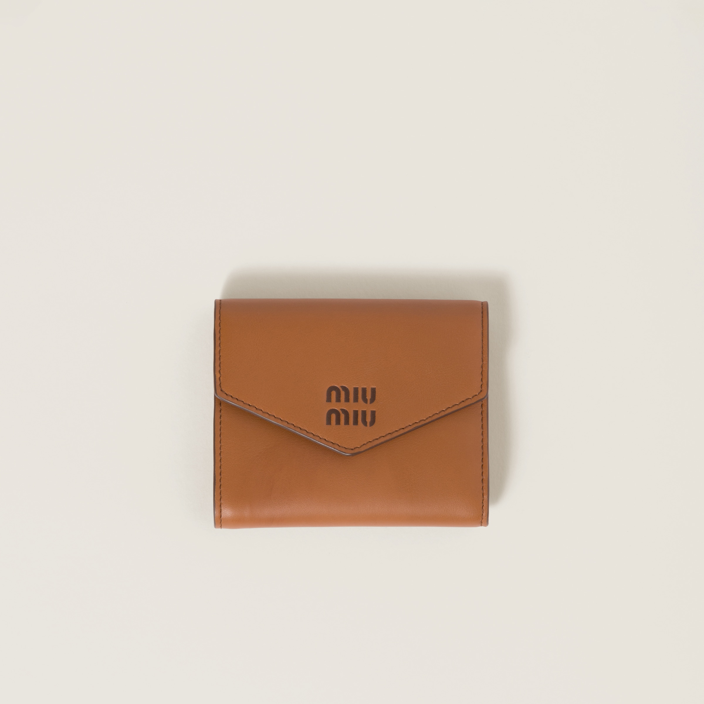 Miu Miu Small Leather Wallet - Cognac+Palisander | Editorialist