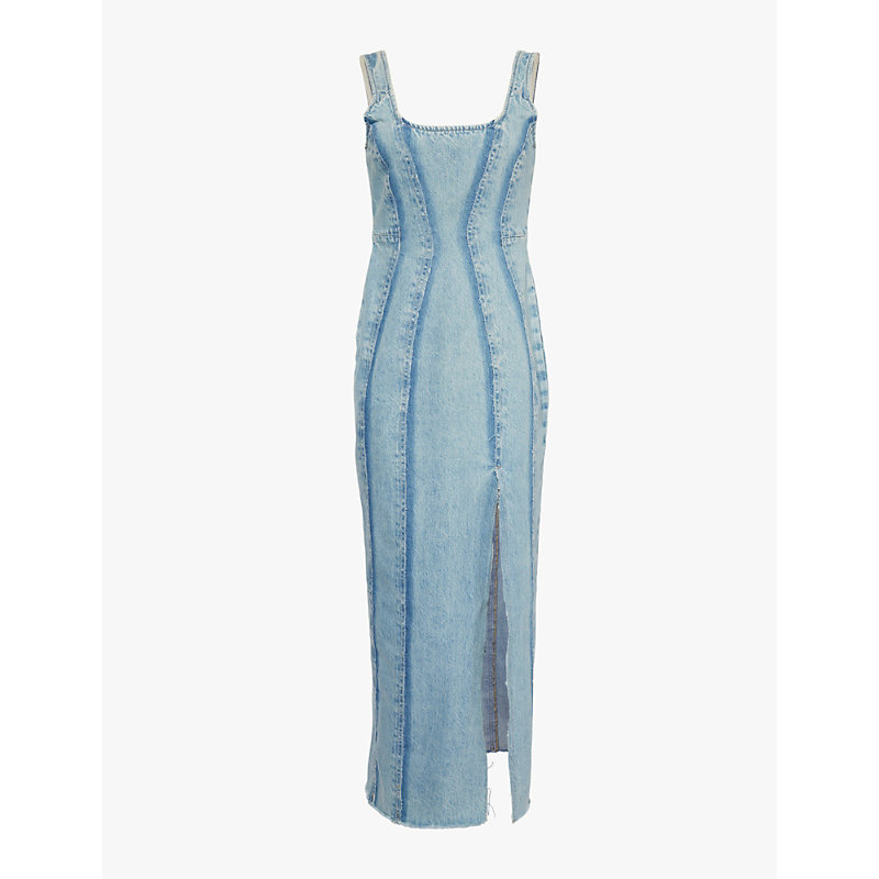 white christmas dresses Moon Washed Denim Mini Dress- Denim – Hazel Lane Boutique main image 0