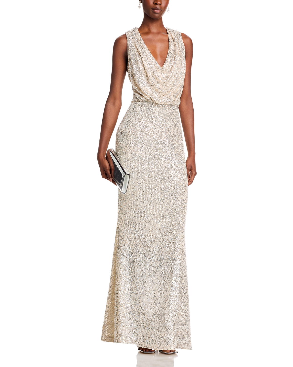 ELIZA J Eliza J Halter Sequin Gown