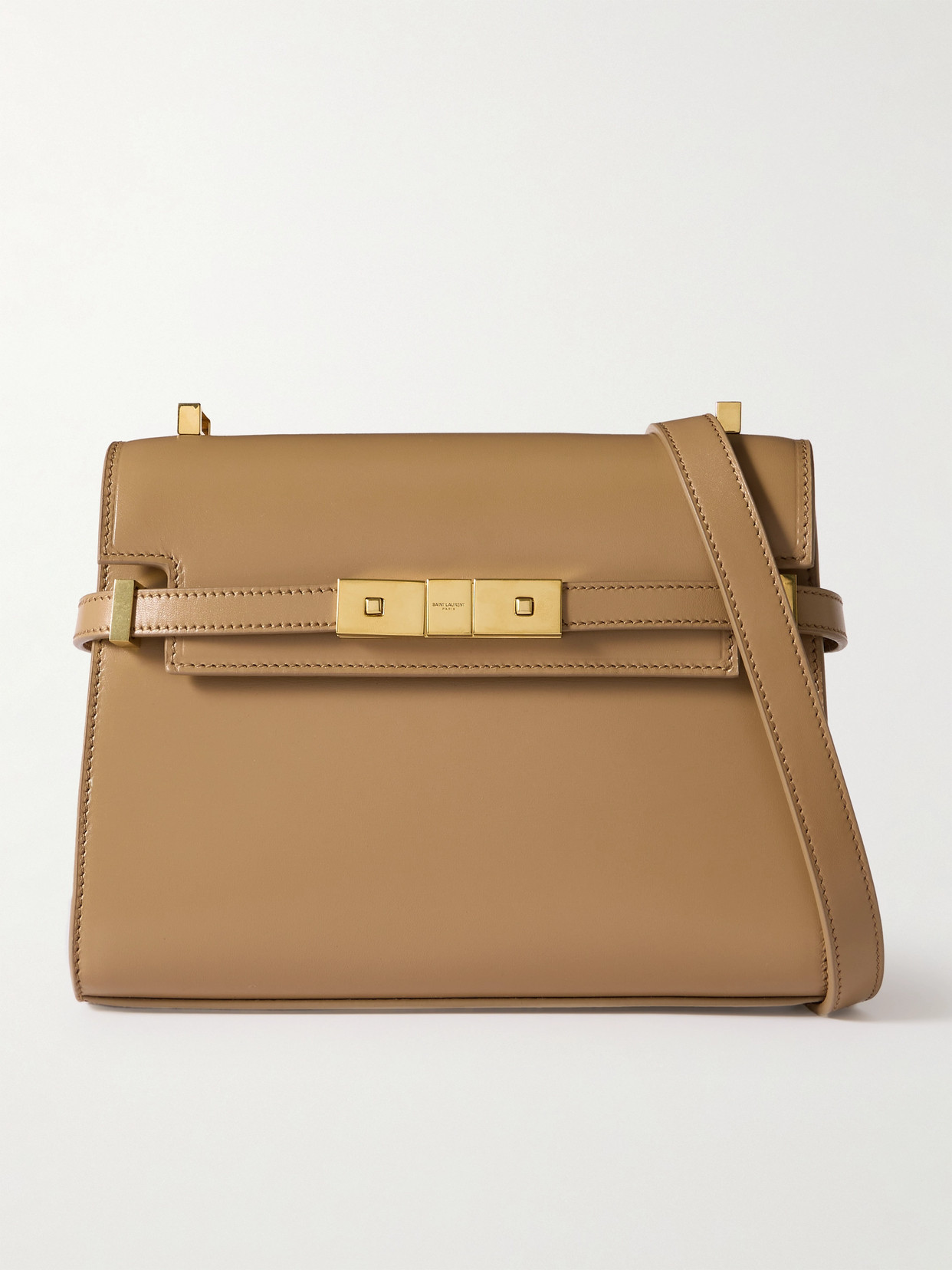 Saint Laurent Manhattan Mini Leather Shoulder Bag - Brown 