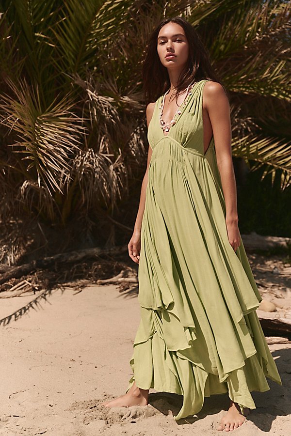 free people green maxi dress Free People Giovanna Strappy Maxi Dress In Leaf Green - 35% Off