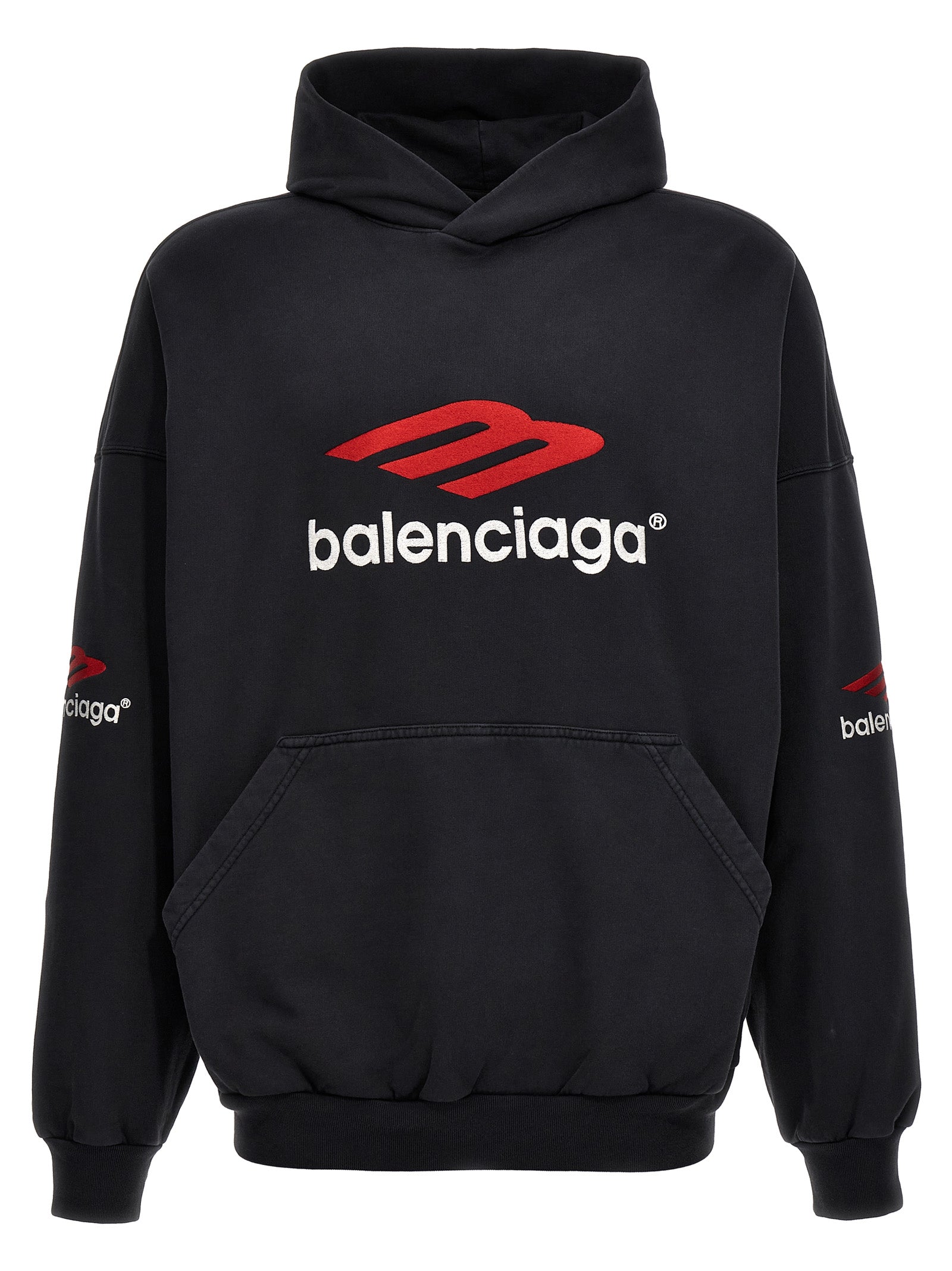 Balenciaga 3 B Sports Icon' Hoodie - Black | Editorialist