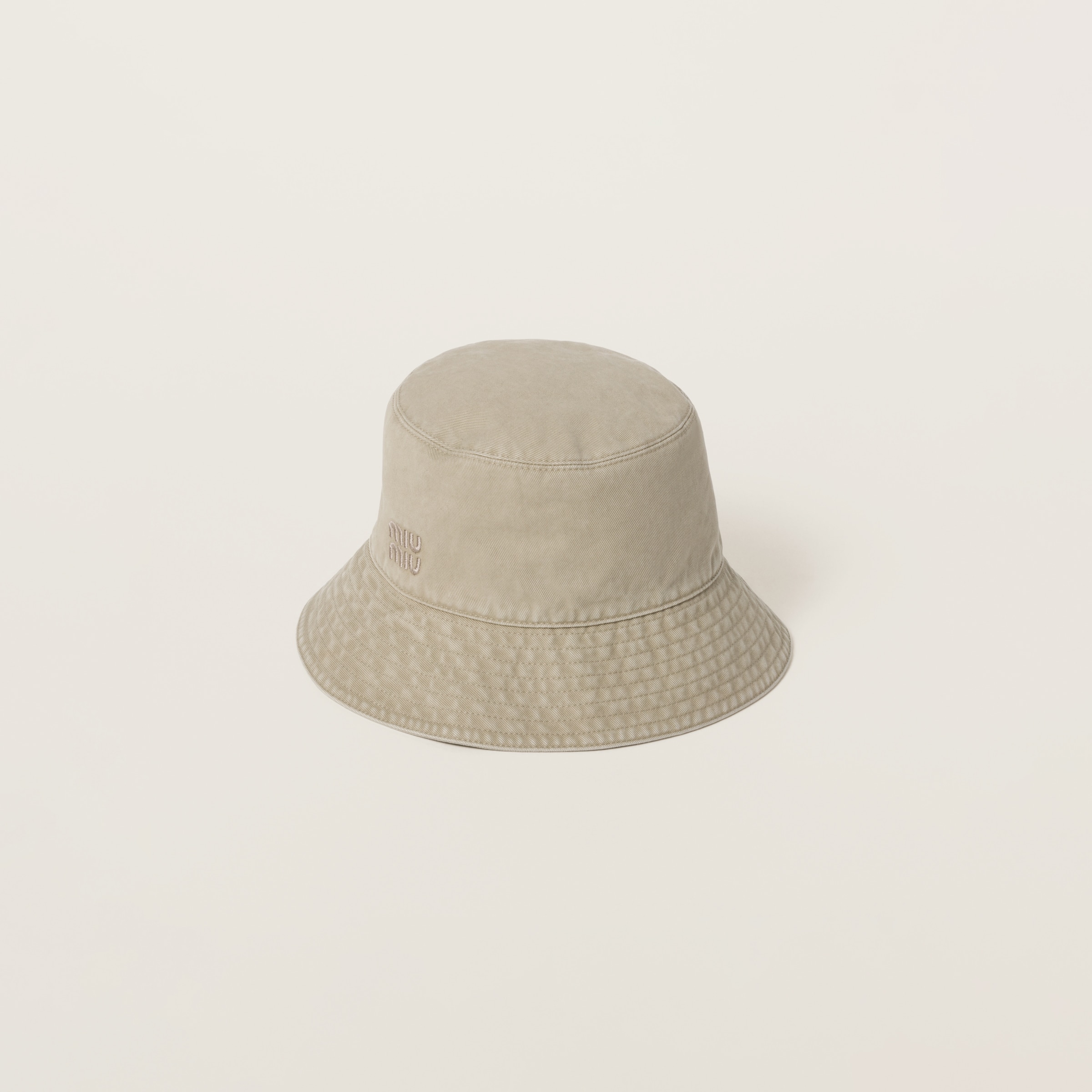 Miu Miu Beige Bucket Hat Buy Miu Miu Neutral Logo-embroidered Bucket Hat in Raffia  main image 3