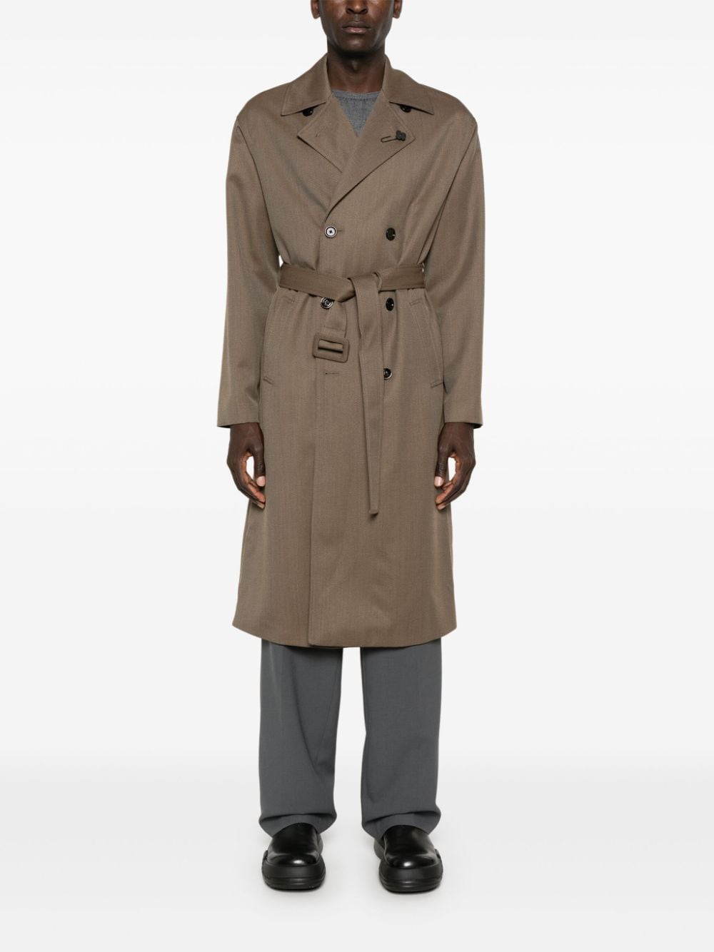 LARDINI Lardini Brooch-Detail Overcoat