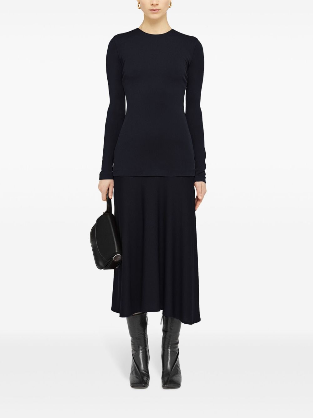JIL SANDER Long-Sleeve A-Line Midi Dress