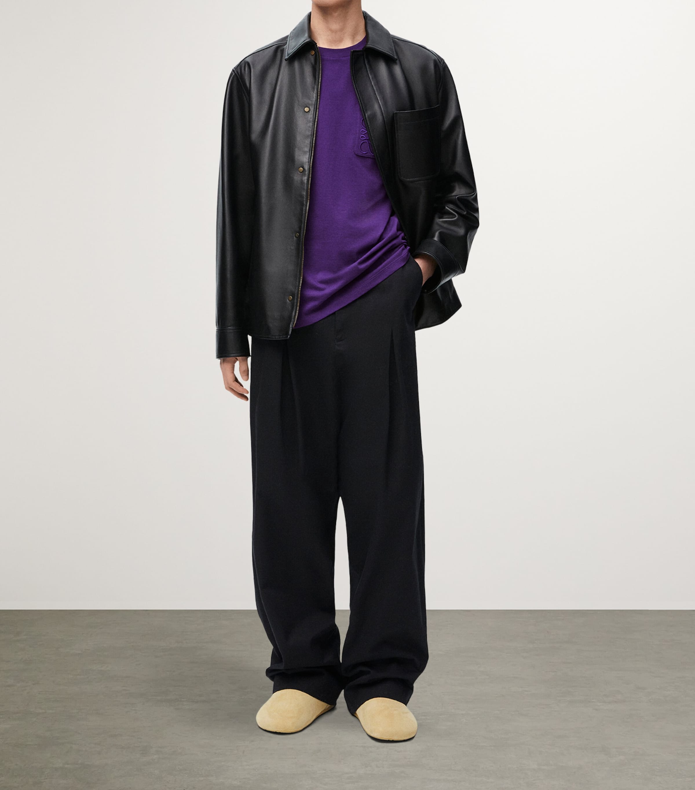LOEWE leather shirt jacket