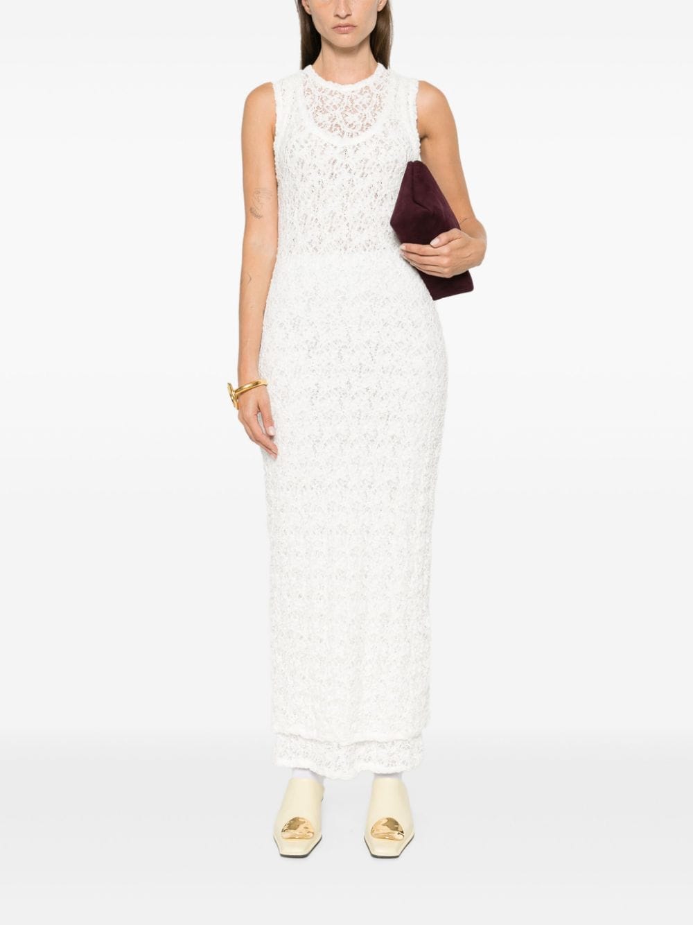 Jil Sander Corded-Lace Dress - Neutrals | Editorialist