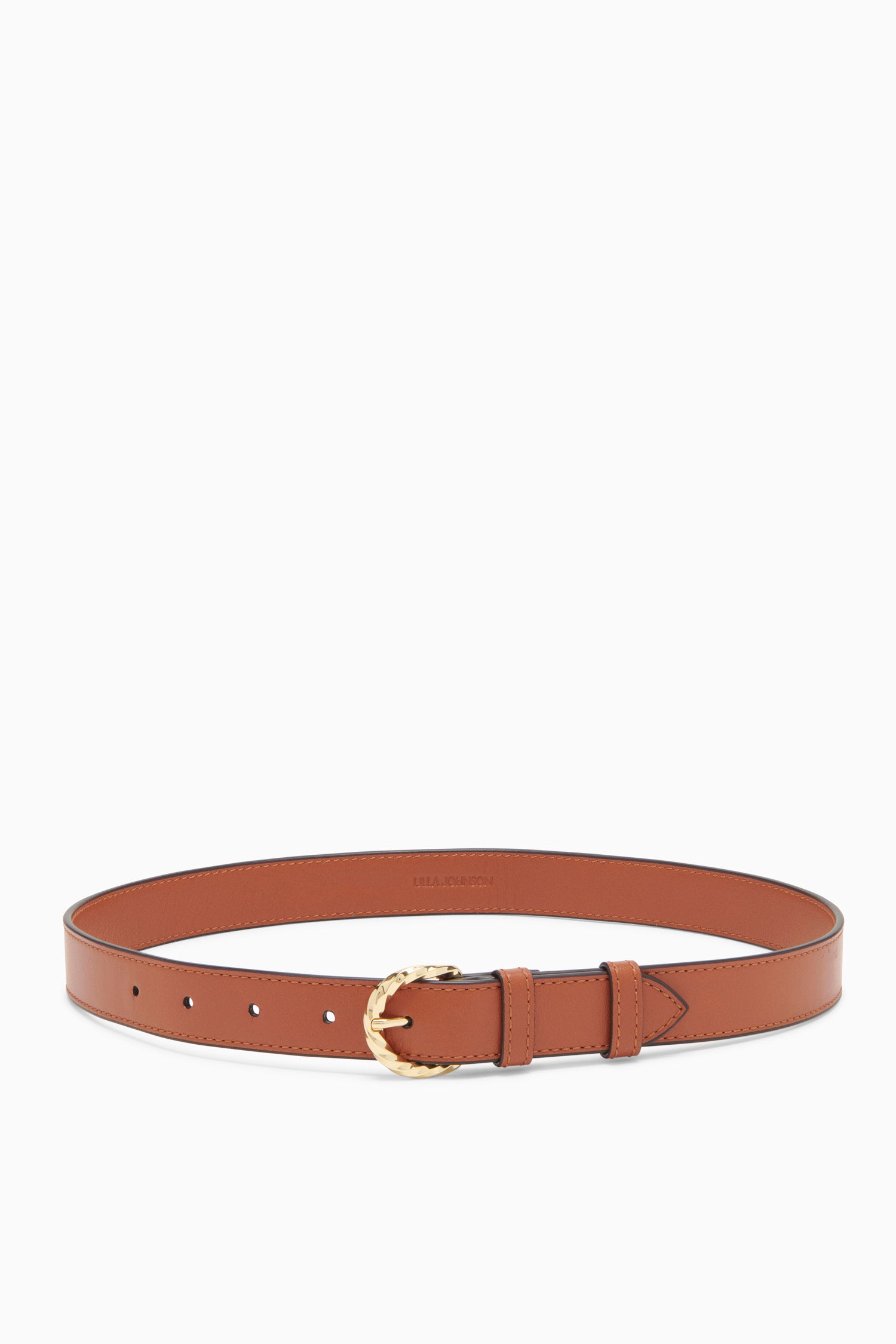 Ulla Johnson Gia Twisted Buckle Leather Belt In Sierra - 60 