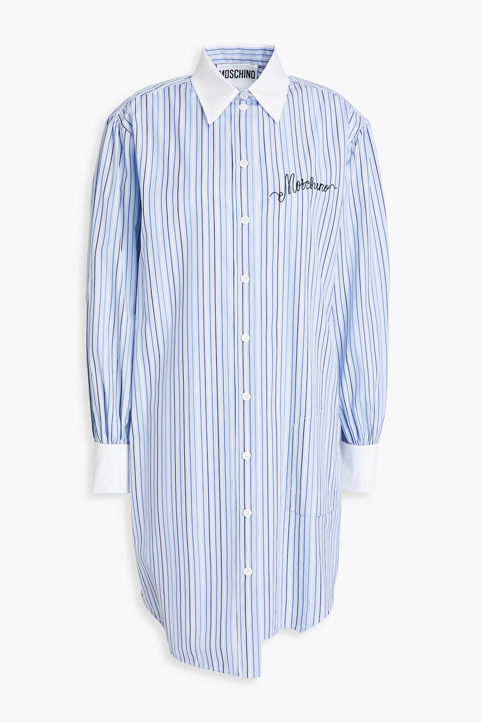 Moschino Striped Cotton-Poplin Shirt Dress In Light Blue - 75% Off |  Editorialist