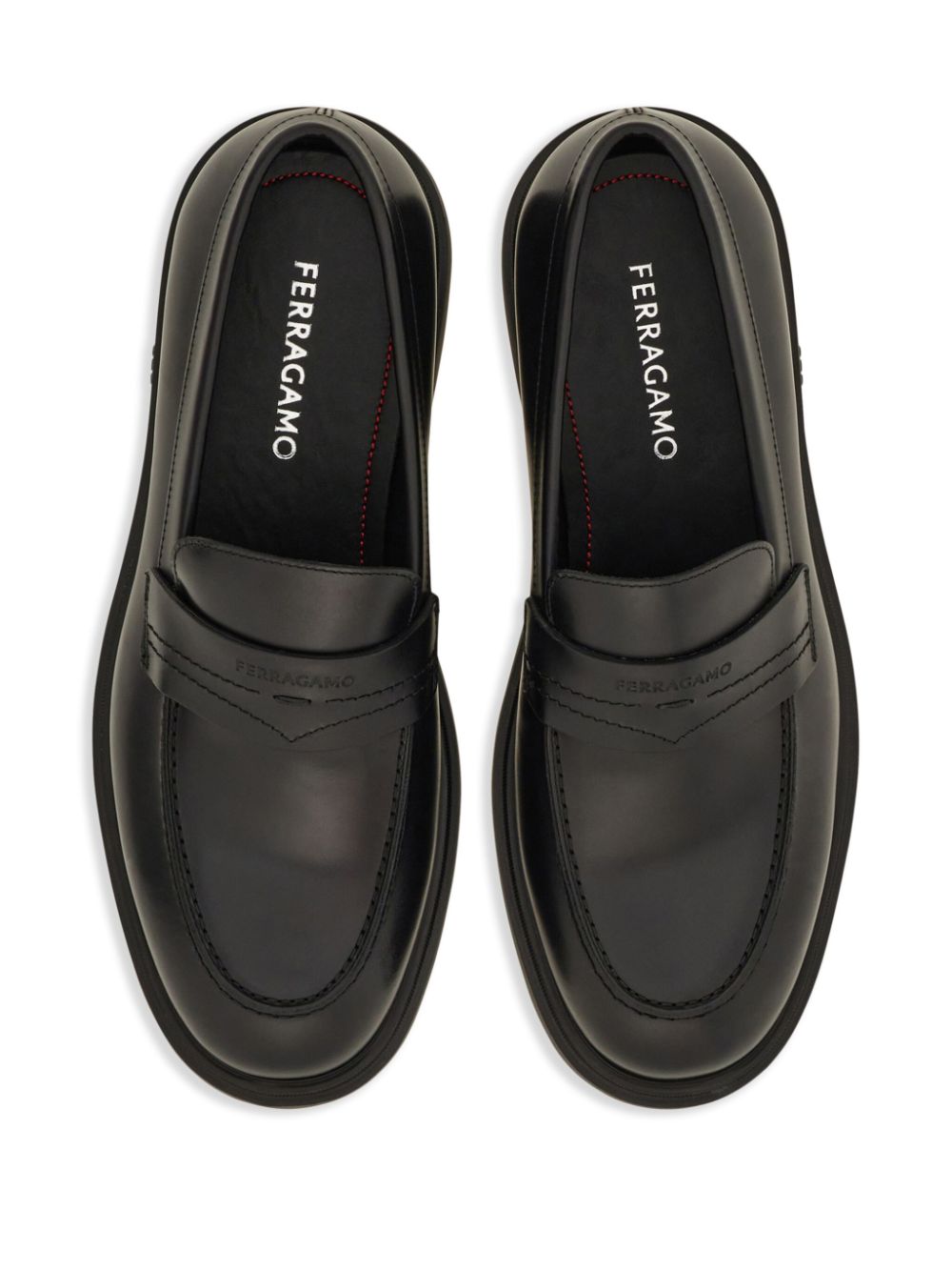Buy FERRAGAMO Caligola Leather Loafers - Black At 5% Off  display picture 2